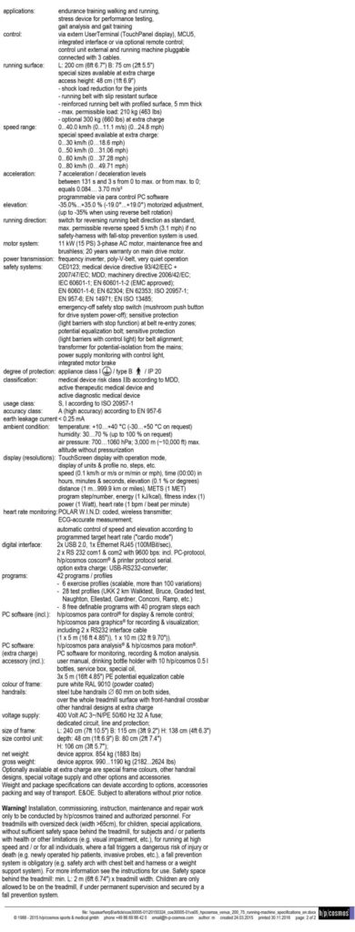 h/p/cosmos Venus Treadmill Ergometer | HaB Direct