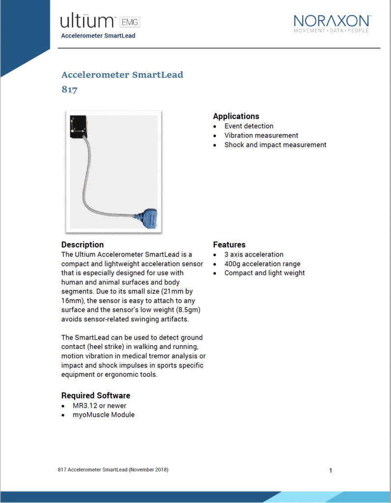 Noraxon Ultium Accelerometer SmartLead | HaB Direct